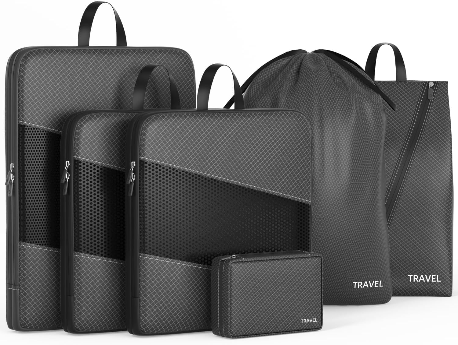 Compression Packing Cubes for Suitcases, 6 Set Travel Organizer Cubes ...