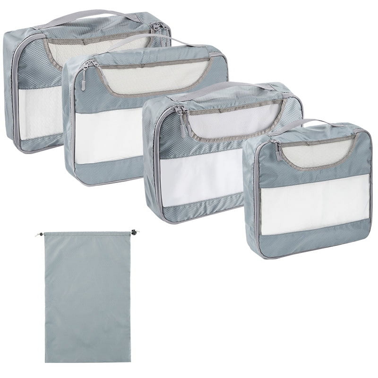 Compression Packing Cubes for Travel, 5pcs/set Luggage Organizers ...