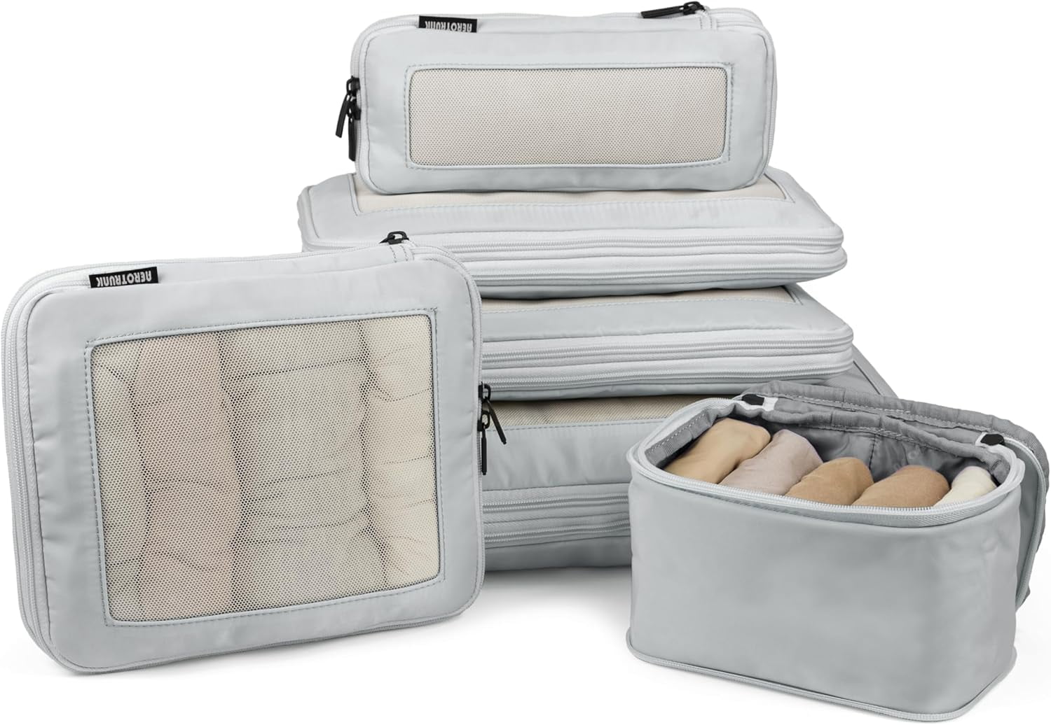 Compression Packing Cubes for Travel - Luggage Organizer Bags - Double ...