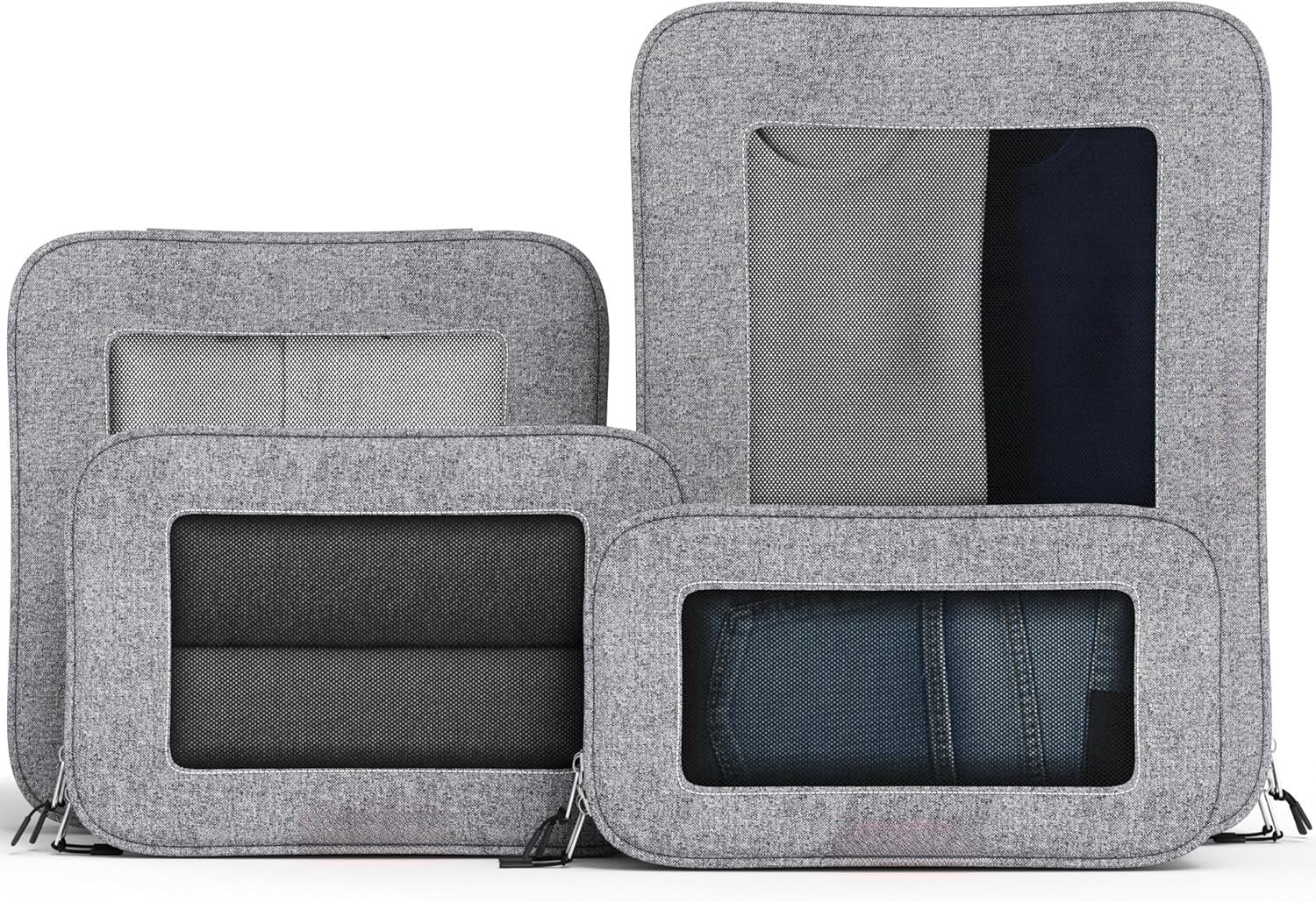 Compression Packing Cubes for Travel - Luggage Organizers with Double ...