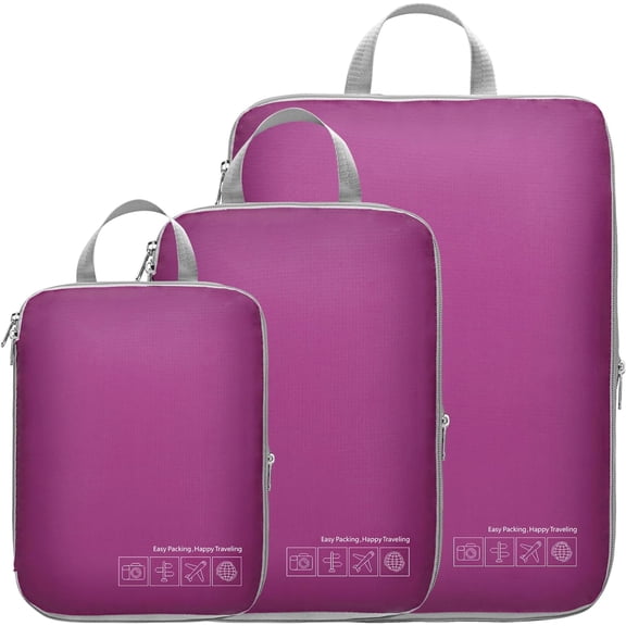 Compression Packing Cubes for Travel - Lightweight Expandable Bags ...