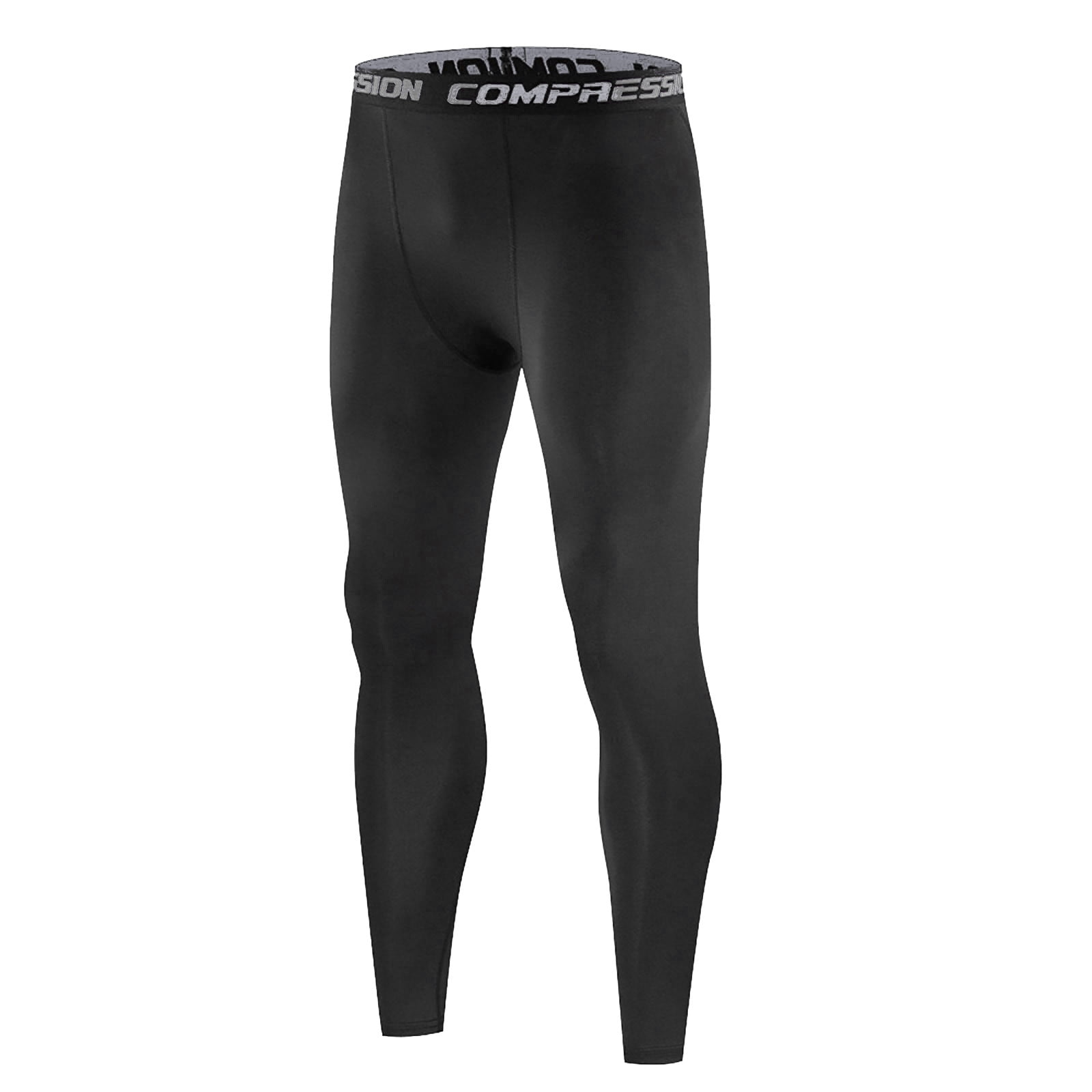 Compression Pants Men Color Solid Athletic Workout Gym Pant Slim Fit ...