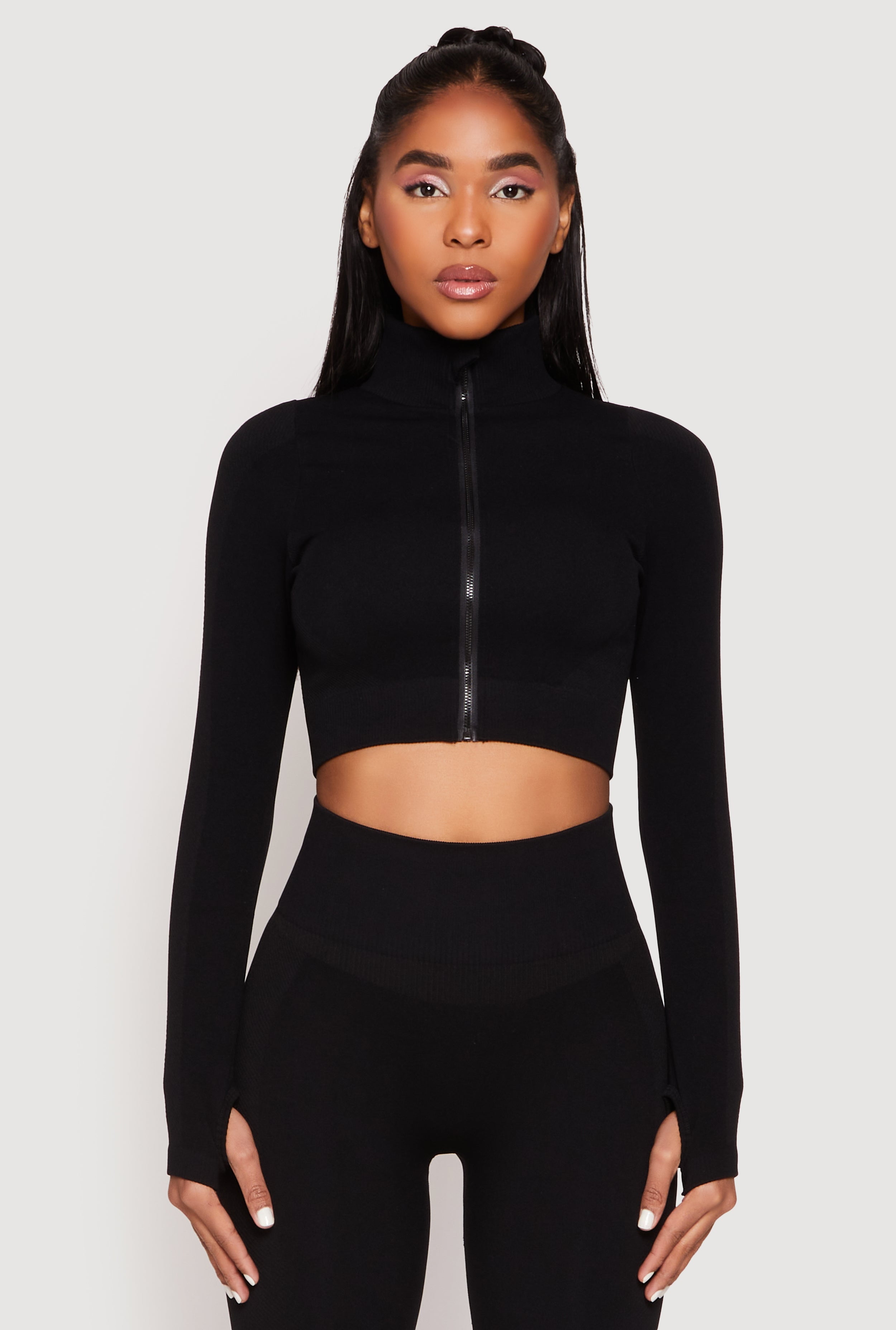 Compression Rib Mock Neck Track Jacket - Walmart.com