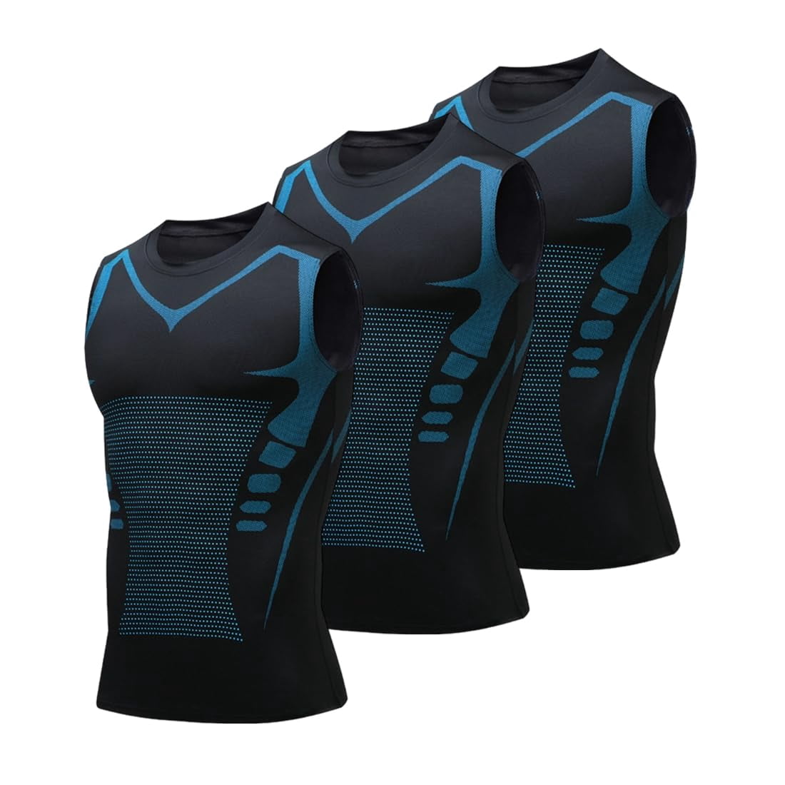 Compression Shirt Men, Breathable Ice Silk Sleeveless Shaping Gym Tank ...