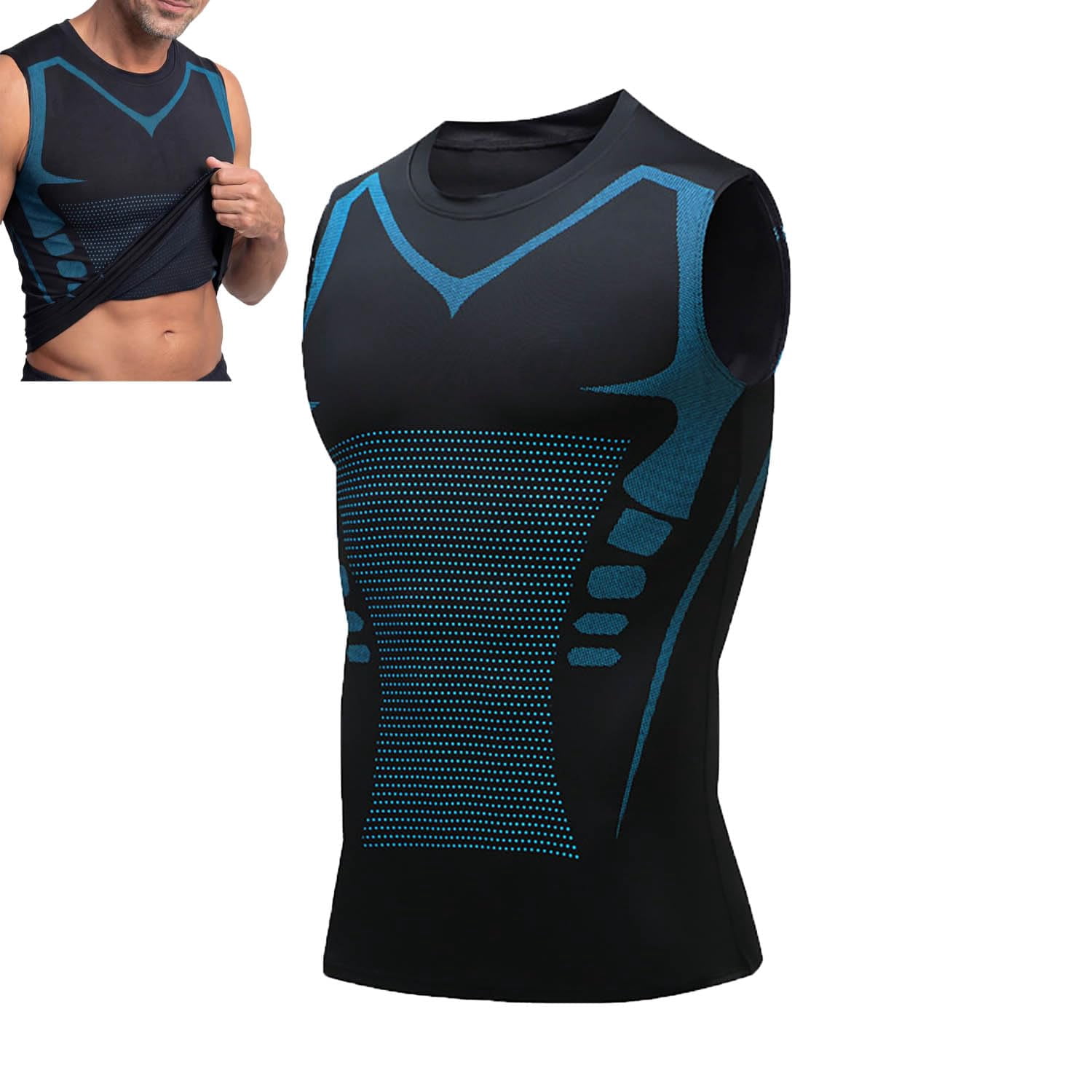 Compression Shirt Men,Comfortable Sleeveless Shaping Gym Tank Top Vest ...