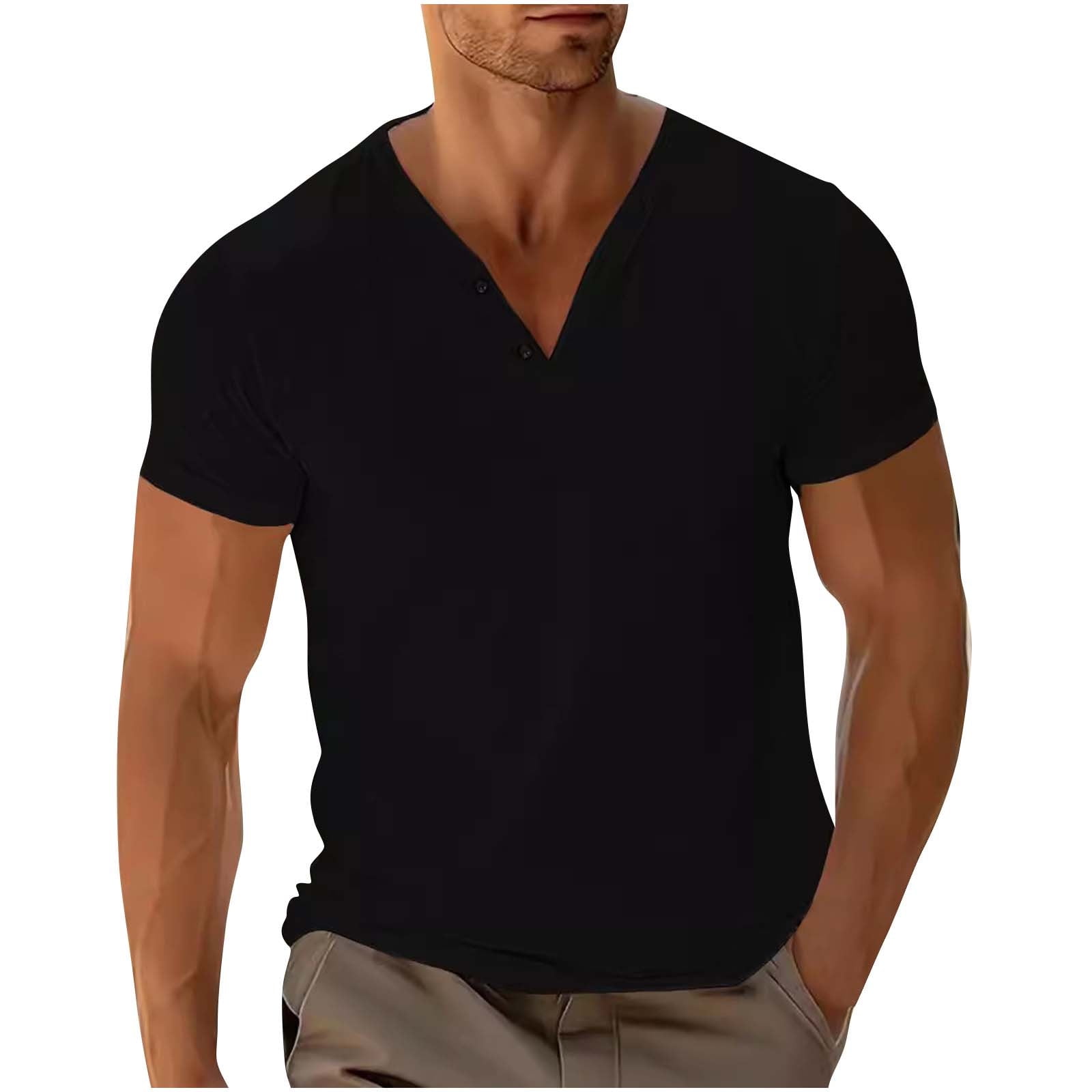 Compression Shirt Men Qiggri Man Fashion Leisure Solid Color V-neck ...