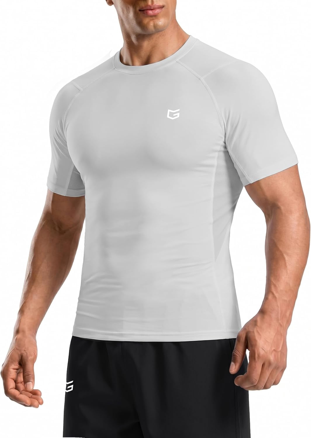 Compression Shirt Men Short Sleeve Dry Fit T-Shirt Athletic Workout ...