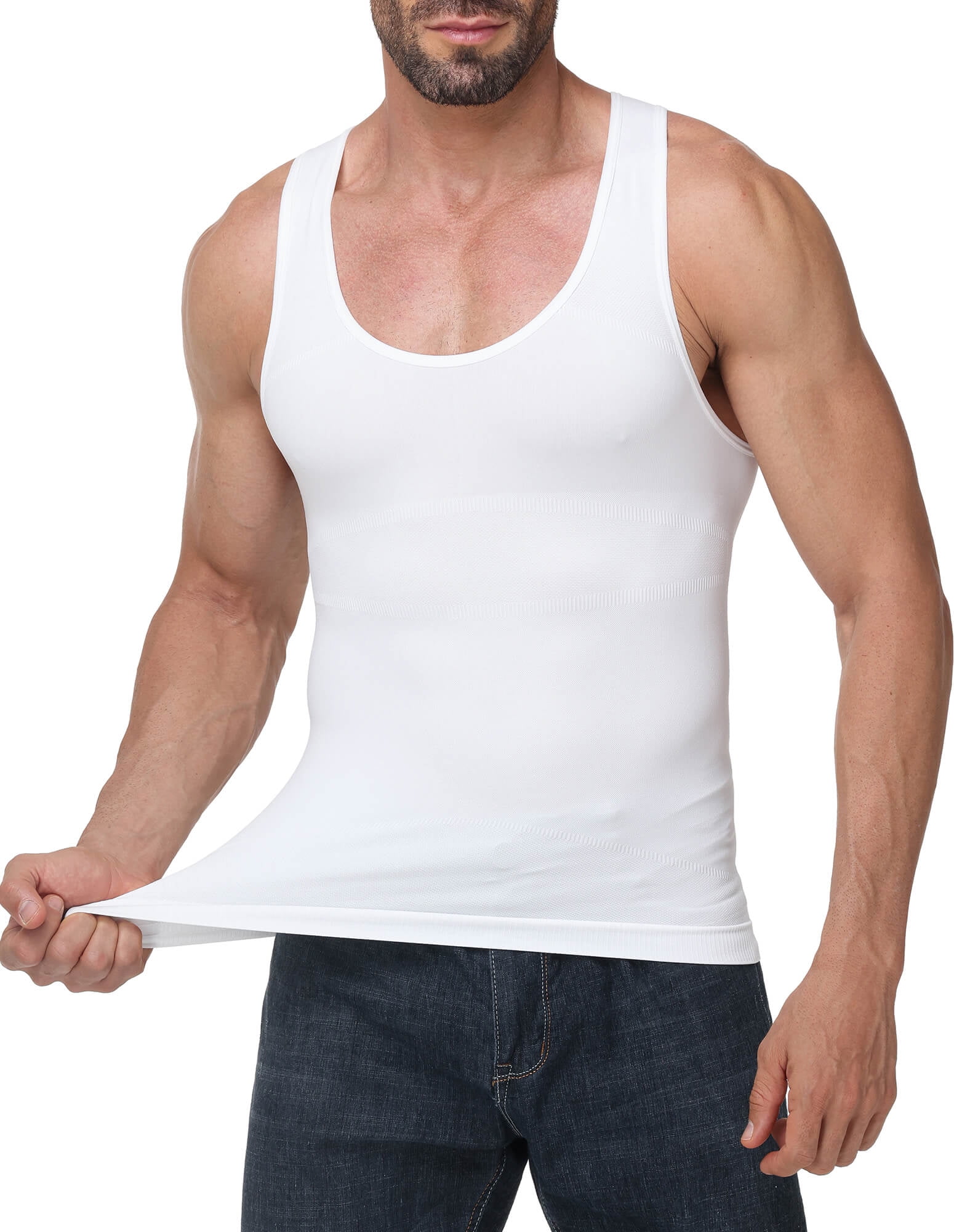 Compression Shirt Men Slimming Undershirt Body Shaper Vest ...