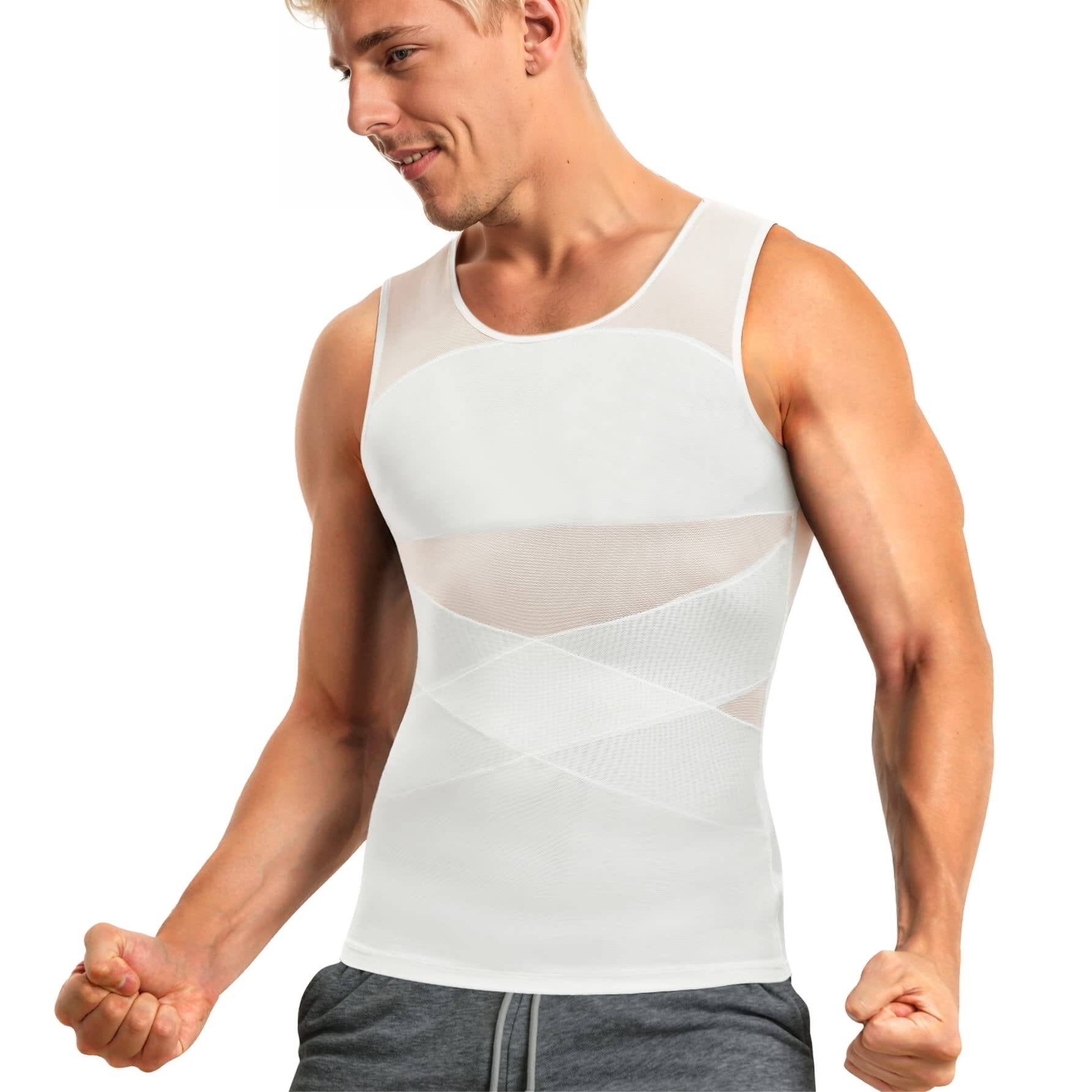XIANEWS Compression Shirt for Men Mesh Vest Sleeveless Tank Tops Men ...