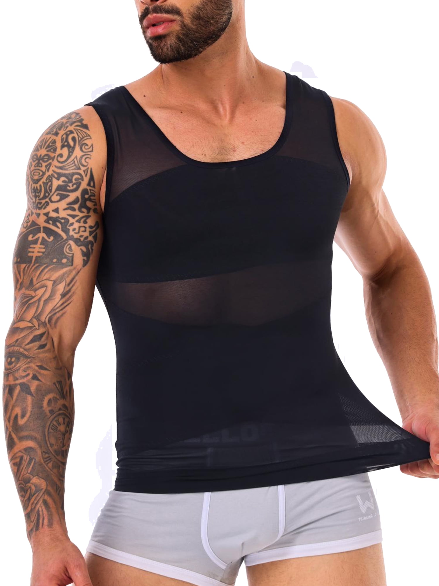 Compression Shirt for Men Slimming Undershirt Body Shaper Tank top for ...