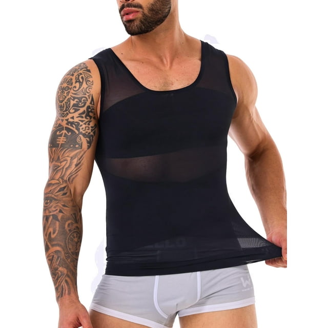 Compression Shirt for Men Slimming Undershirt Body Shaper Tank top for ...