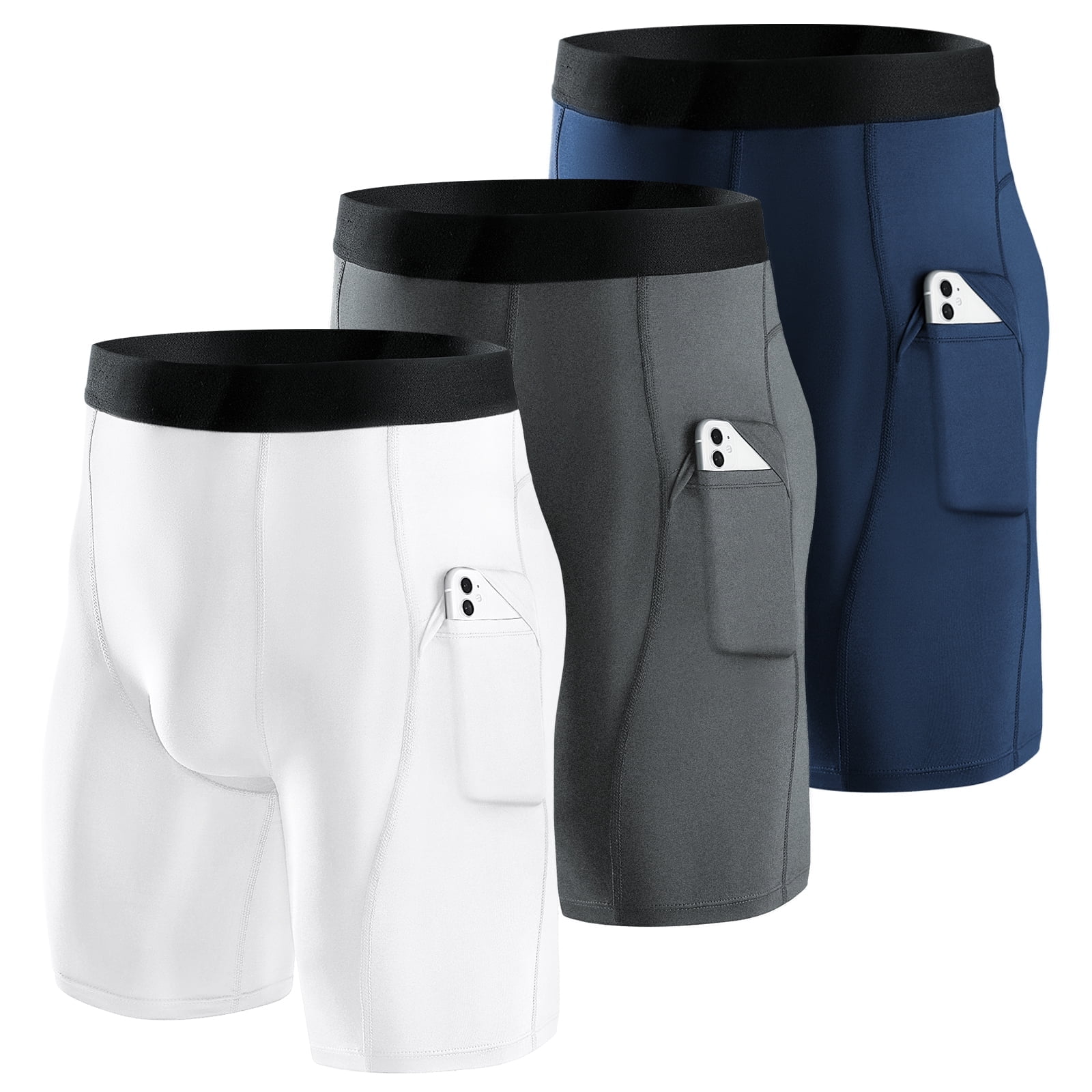 Compression Shorts Men 3 Pack, Compression Underwear for Men Athletic ...