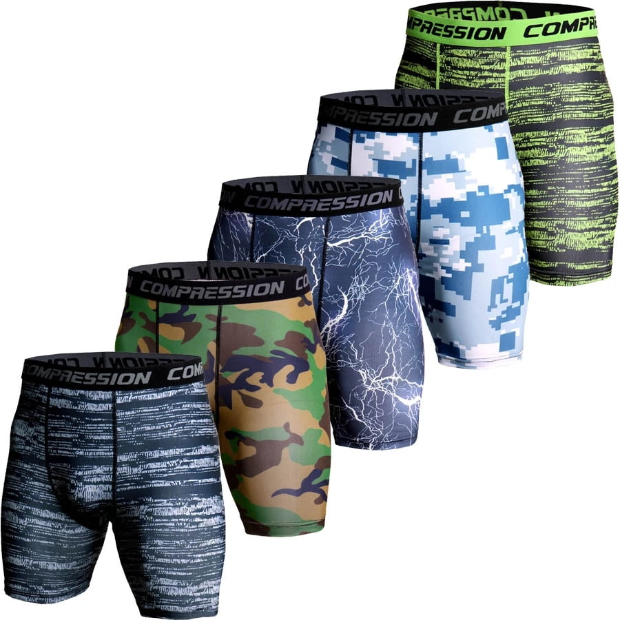 Compression Shorts Men 3D Print Camouflage Bodybuilding Tights Short ...