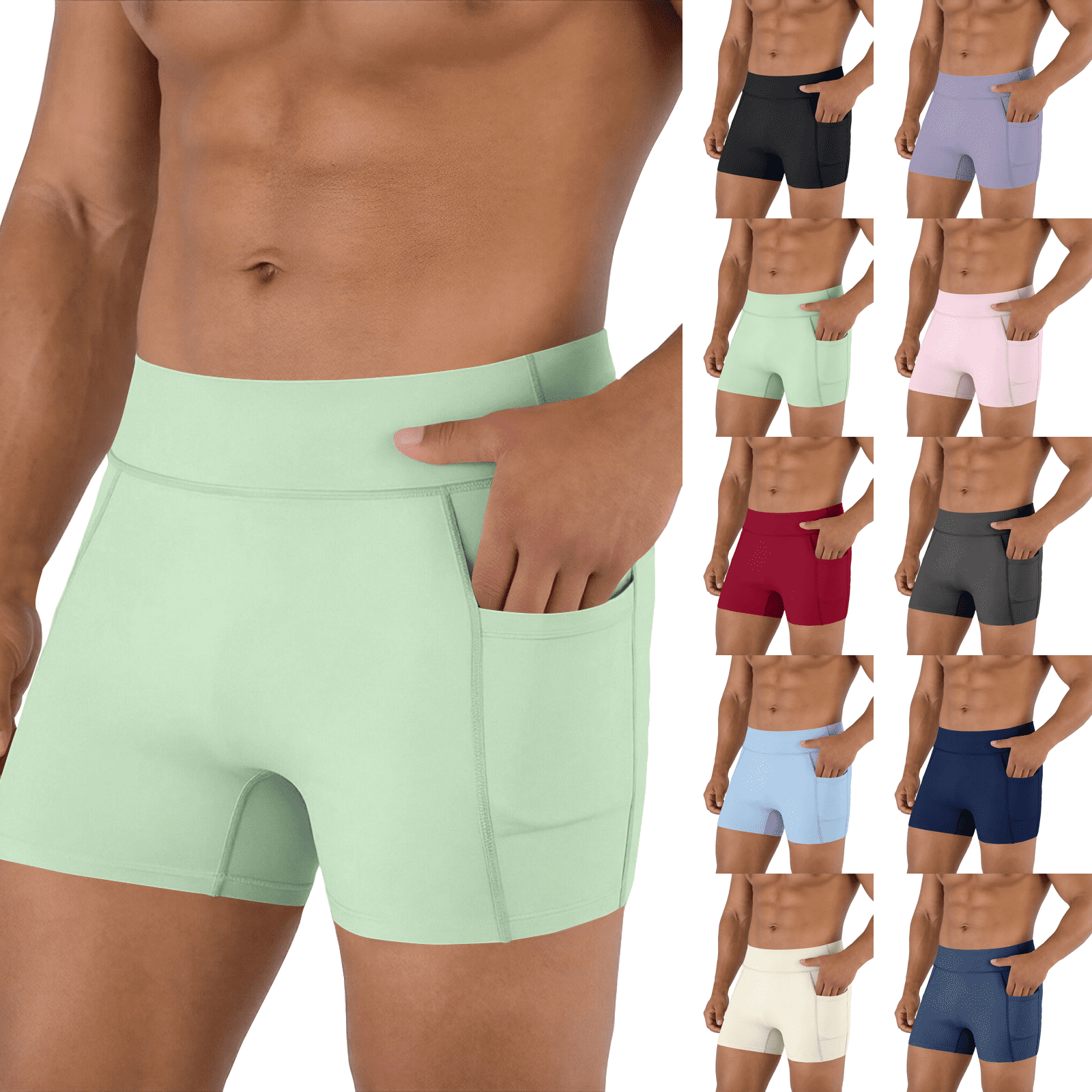 Compression Shorts Men with Pocket Spandex Running Shorts Sport ...