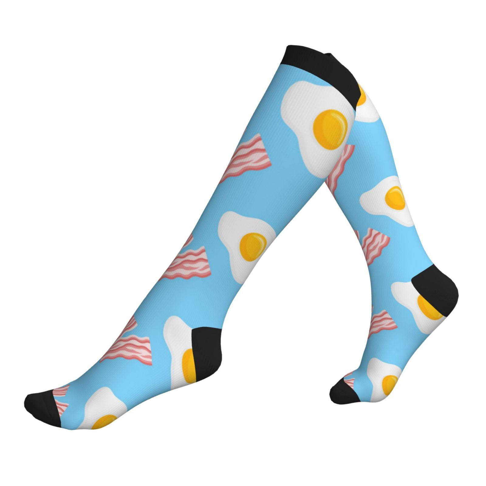 Compression Socks For Women And Men - Bacon Print Blue Compression ...