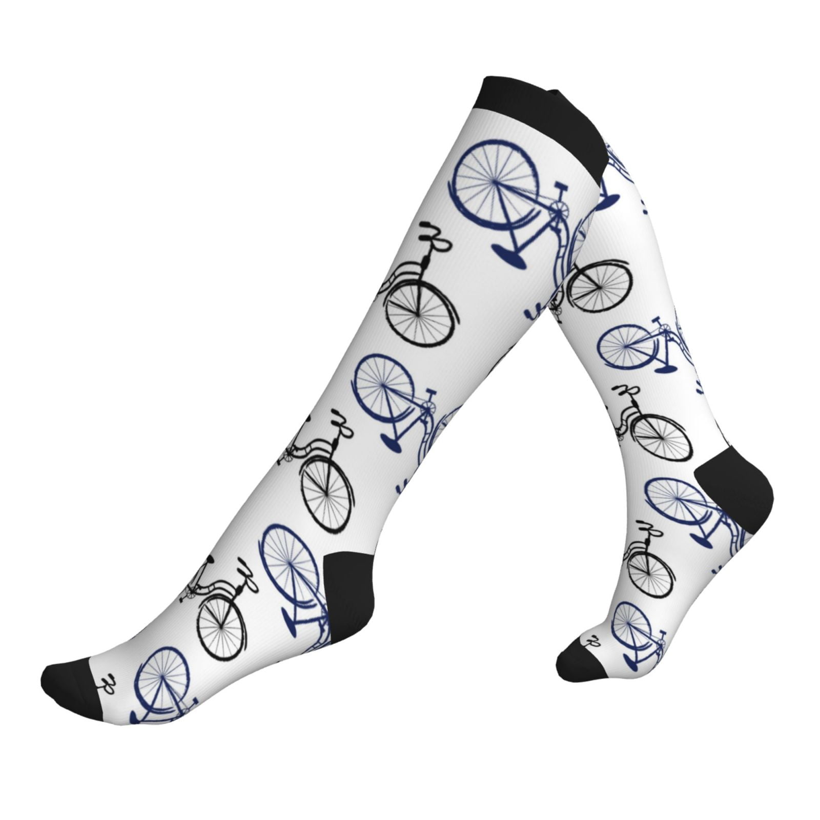 Compression Socks For Women And Men - Black Blue Bike Compression Socks ...