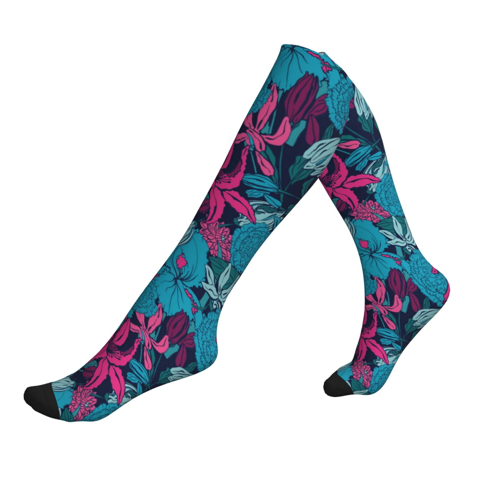 Compression Socks For Women And Men, Blue Carnations Flowers 15-20mmhg ...