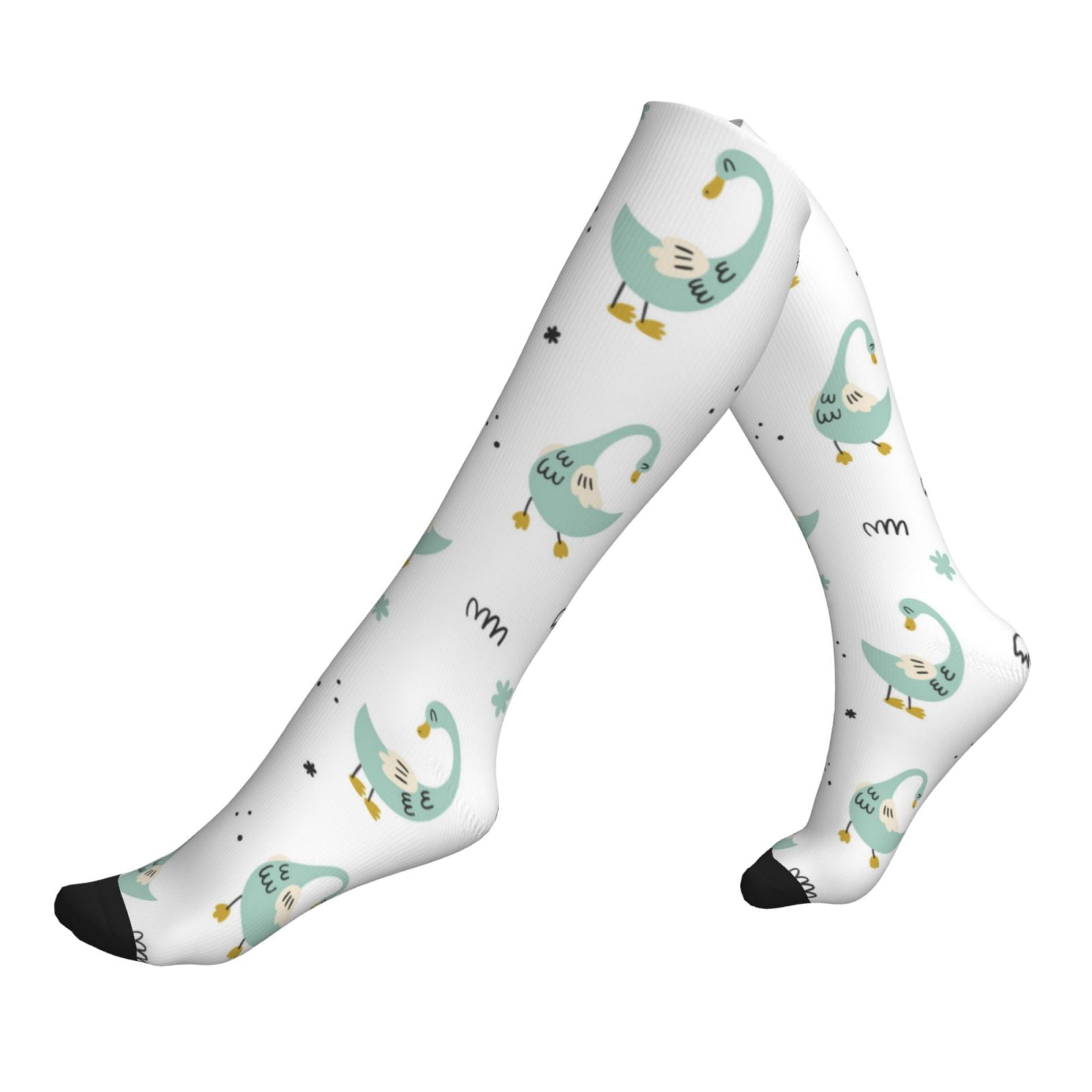 Compression Socks For Women And Men - Bohemian Cute Duck Green ...