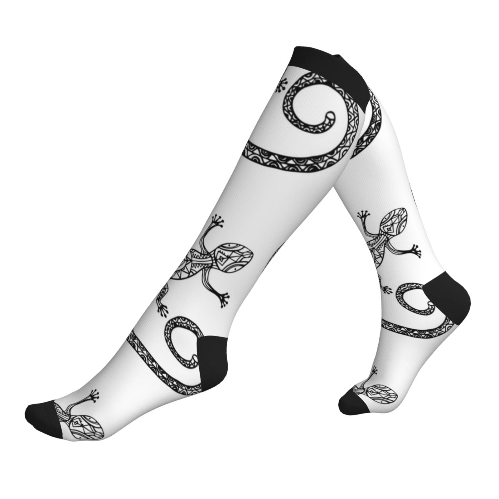 Compression Socks For Women And Men - Bohemian Lines Gecko Lizard ...