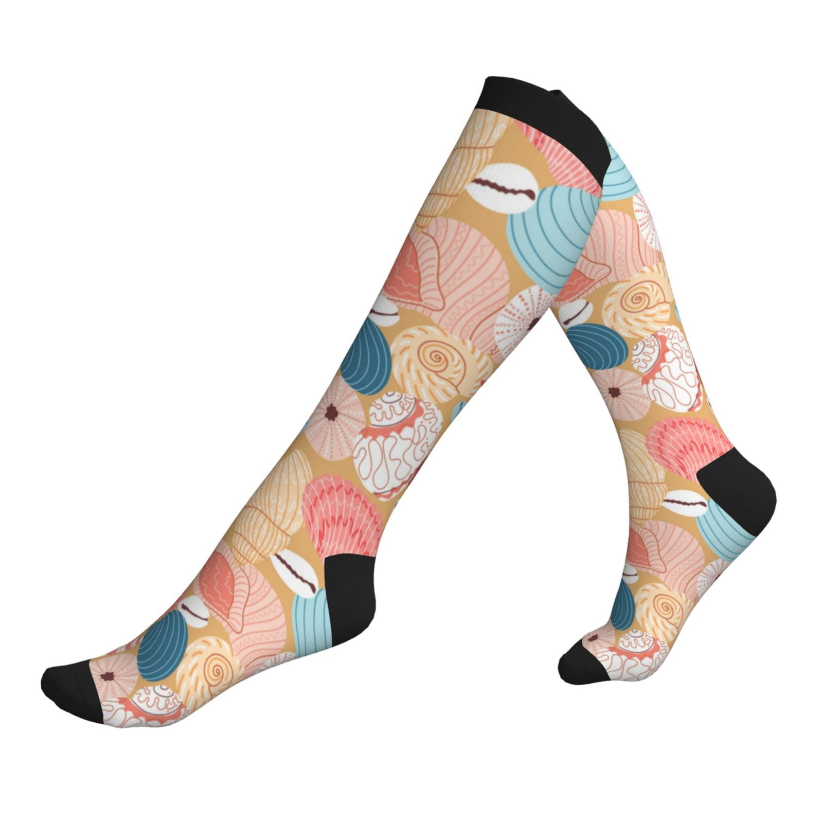 Compression Socks For Women And Men - Brightly Colored Conch ...