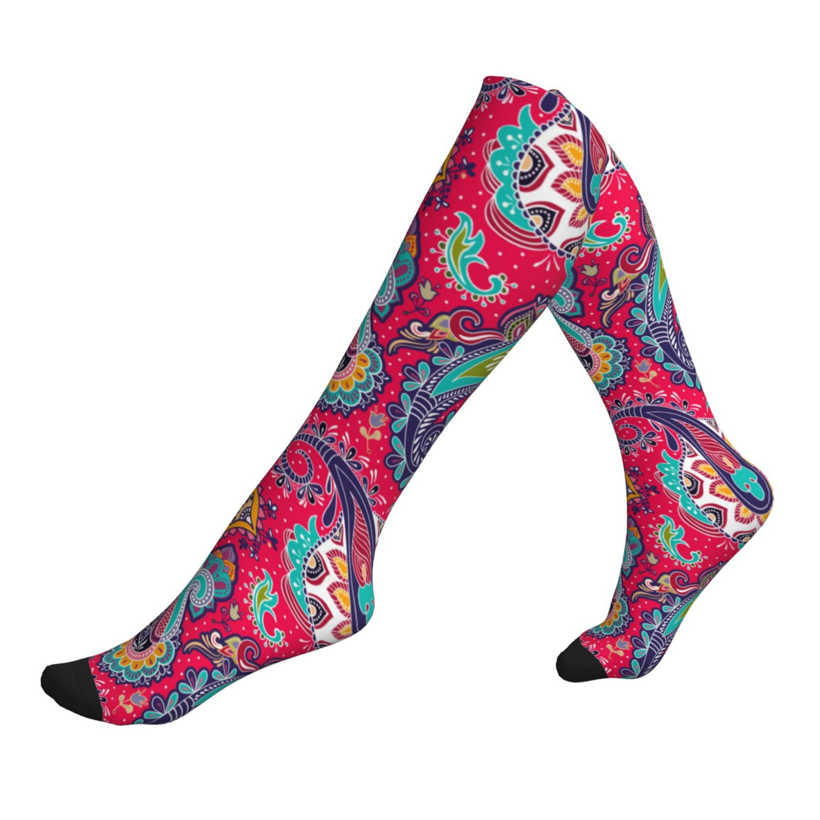Compression Socks For Women And Men - Brightly Colored Paisley ...