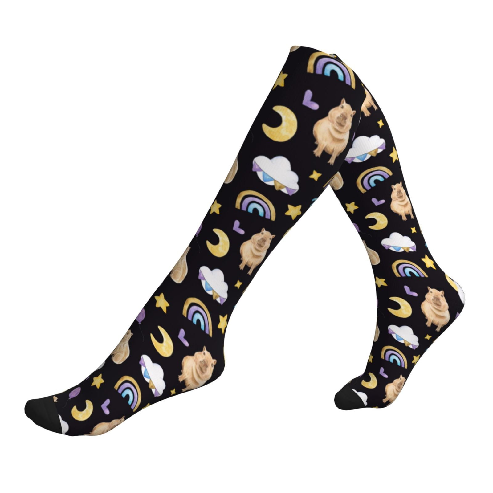 Compression Socks For Women And Men - Capybara Rainbow Star Compression ...