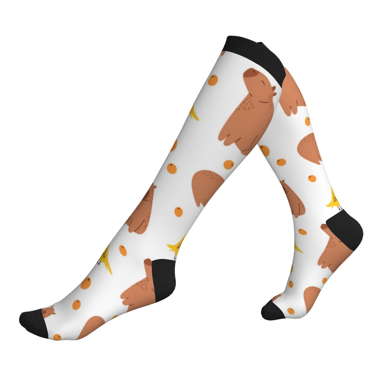 Compression Socks For Women And Men - Capybaras Bird Orange Compression ...