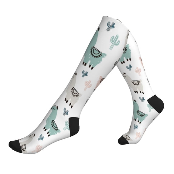 Compression Socks For Women And Men - Cartoon Cactus Cute Alpaca ...