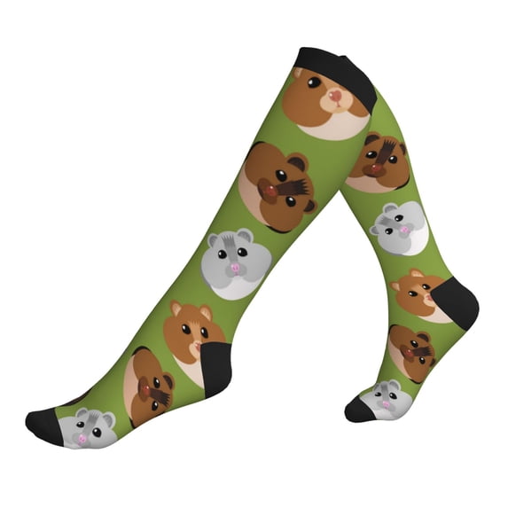Compression Socks For Women And Men - Cartoon Cute Hamster Face ...