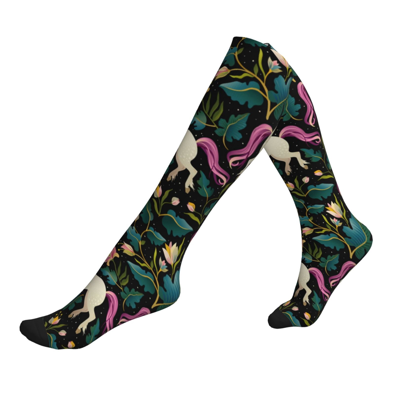 Compression Socks For Women And Men, Cartoon Cute Horse Flower Plant 15 ...