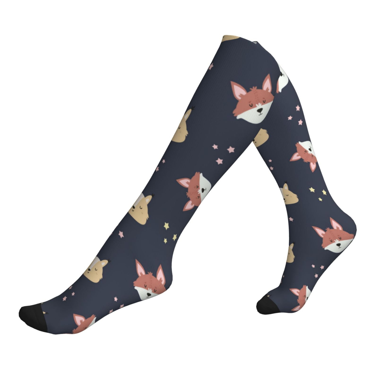 Compression Socks For Women And Men - Cartoon Fox Star Compression ...