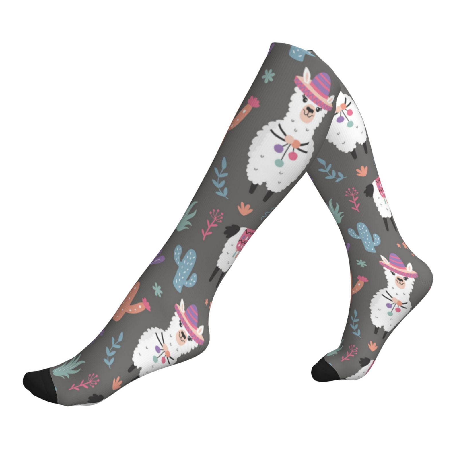 Compression Socks For Women And Men - Cartoon Funny Cute Alpaca ...