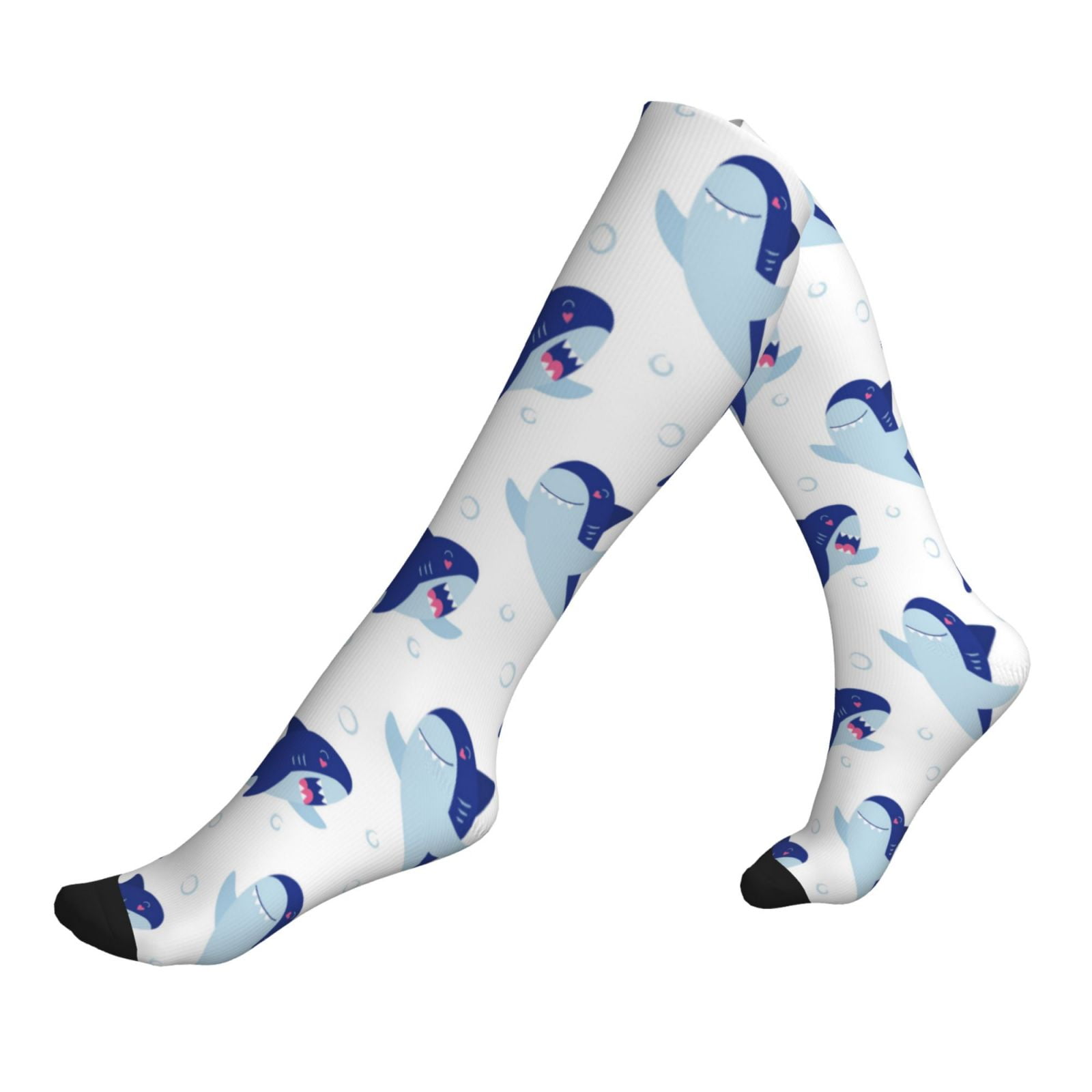 Compression Socks For Women And Men - Cartoon Funny Shark Compression ...