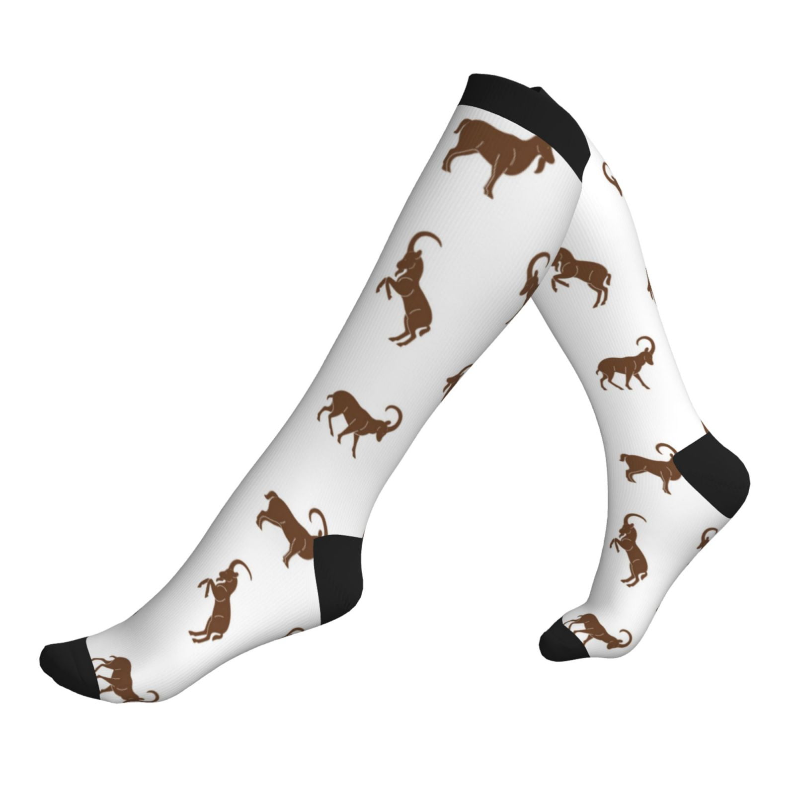 Compression Socks For Women And Men - Classic Cartoon Cool Goat Brown ...
