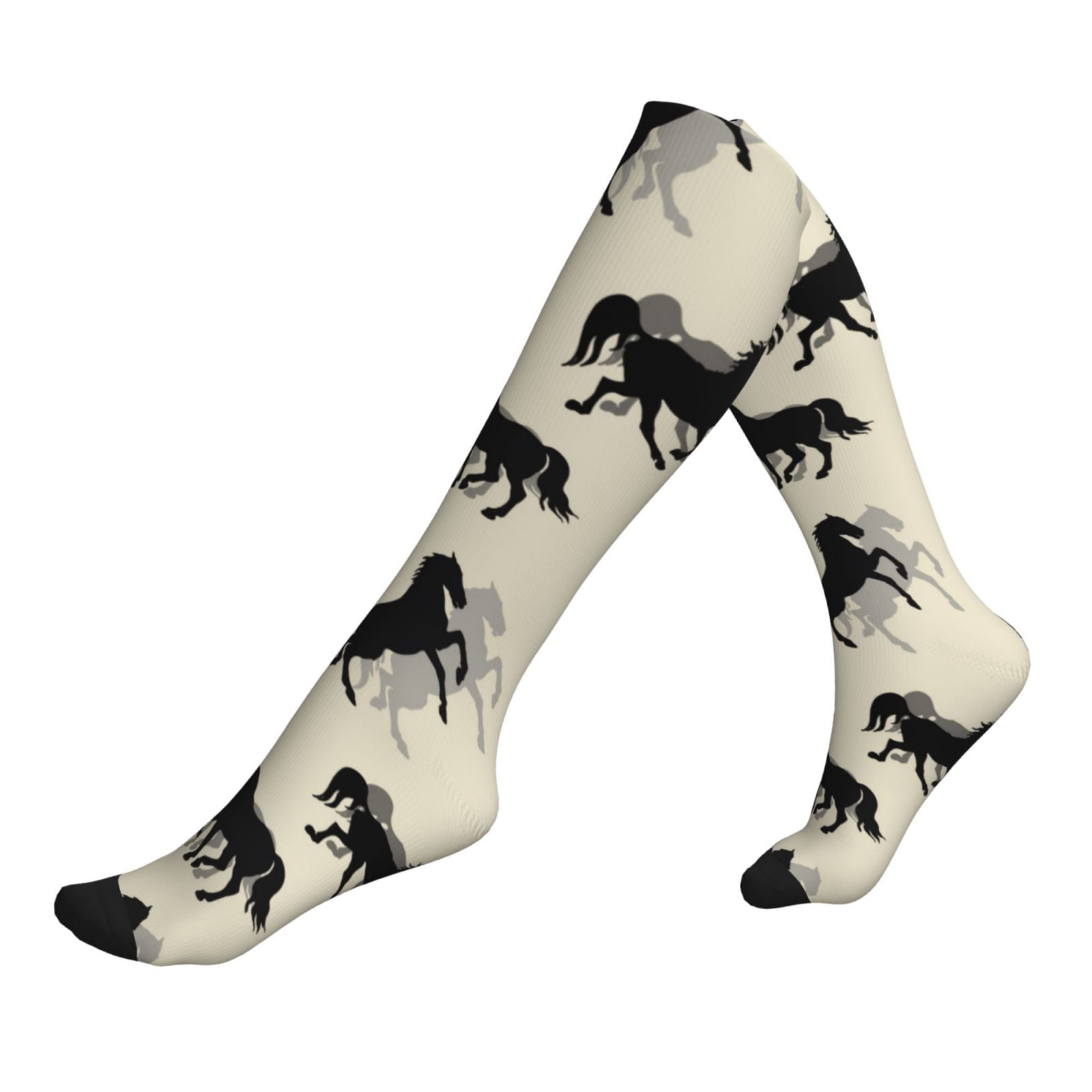 Compression Socks For Women And Men, Classic Simple Cool Horse Black 15 ...