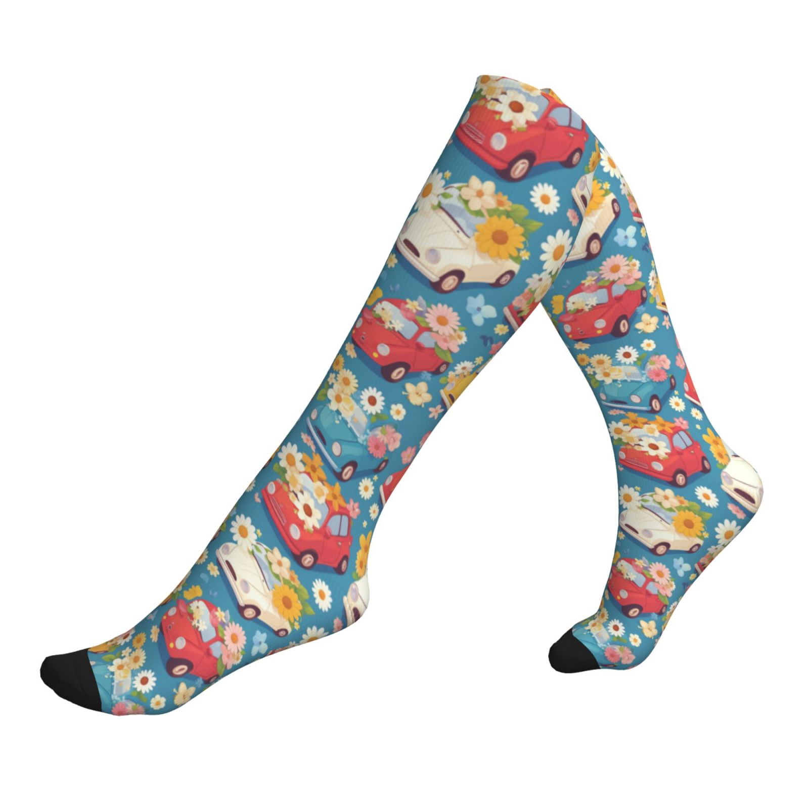 Compression Socks For Women And Men - Colorful Suv Daisy Flower ...
