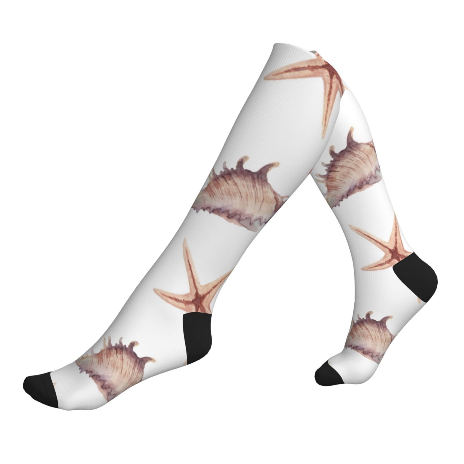 Compression Socks For Women And Men - Conch Shells Print No.903 ...