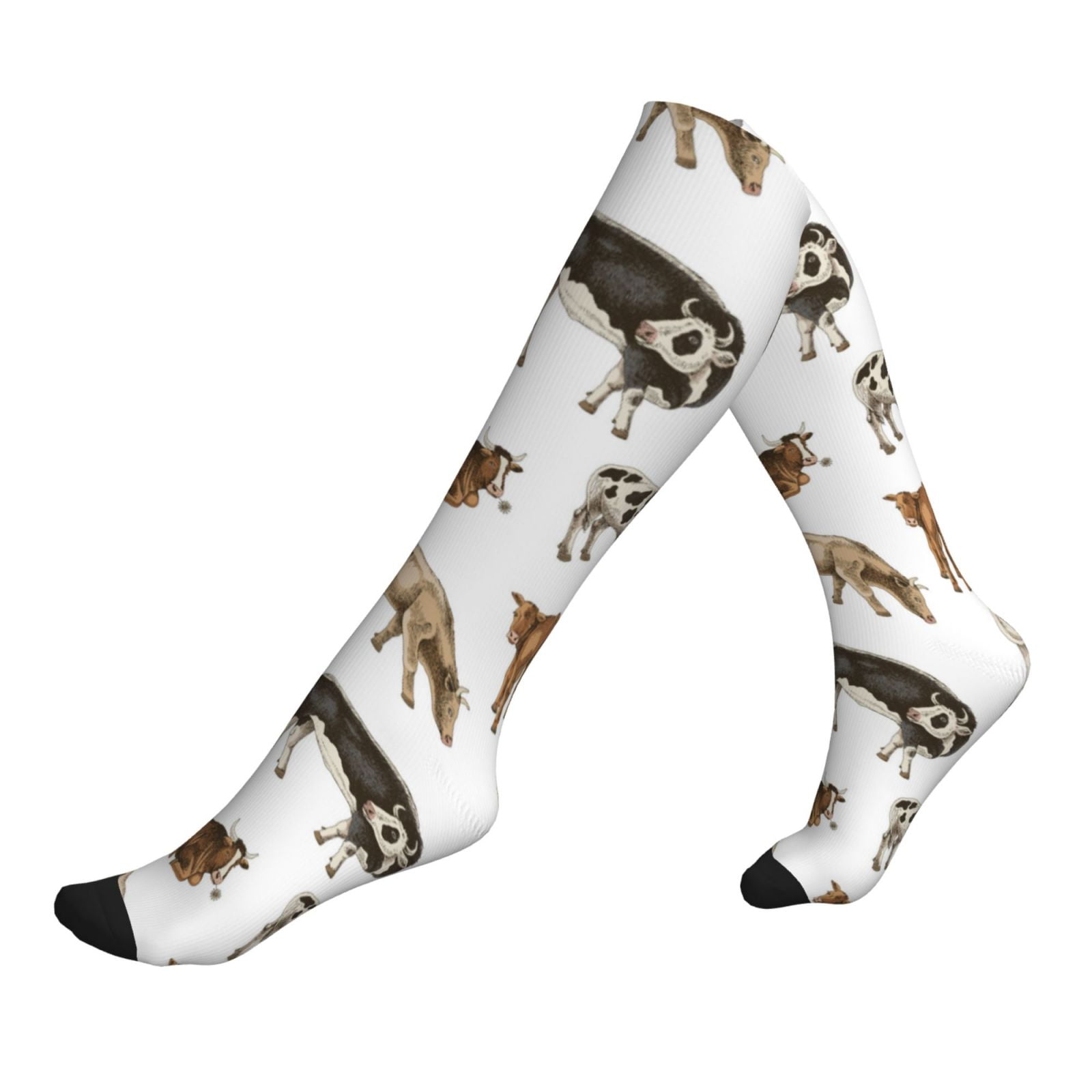 Compression Socks For Women And Men - Cow Print Cute Compression Socks ...