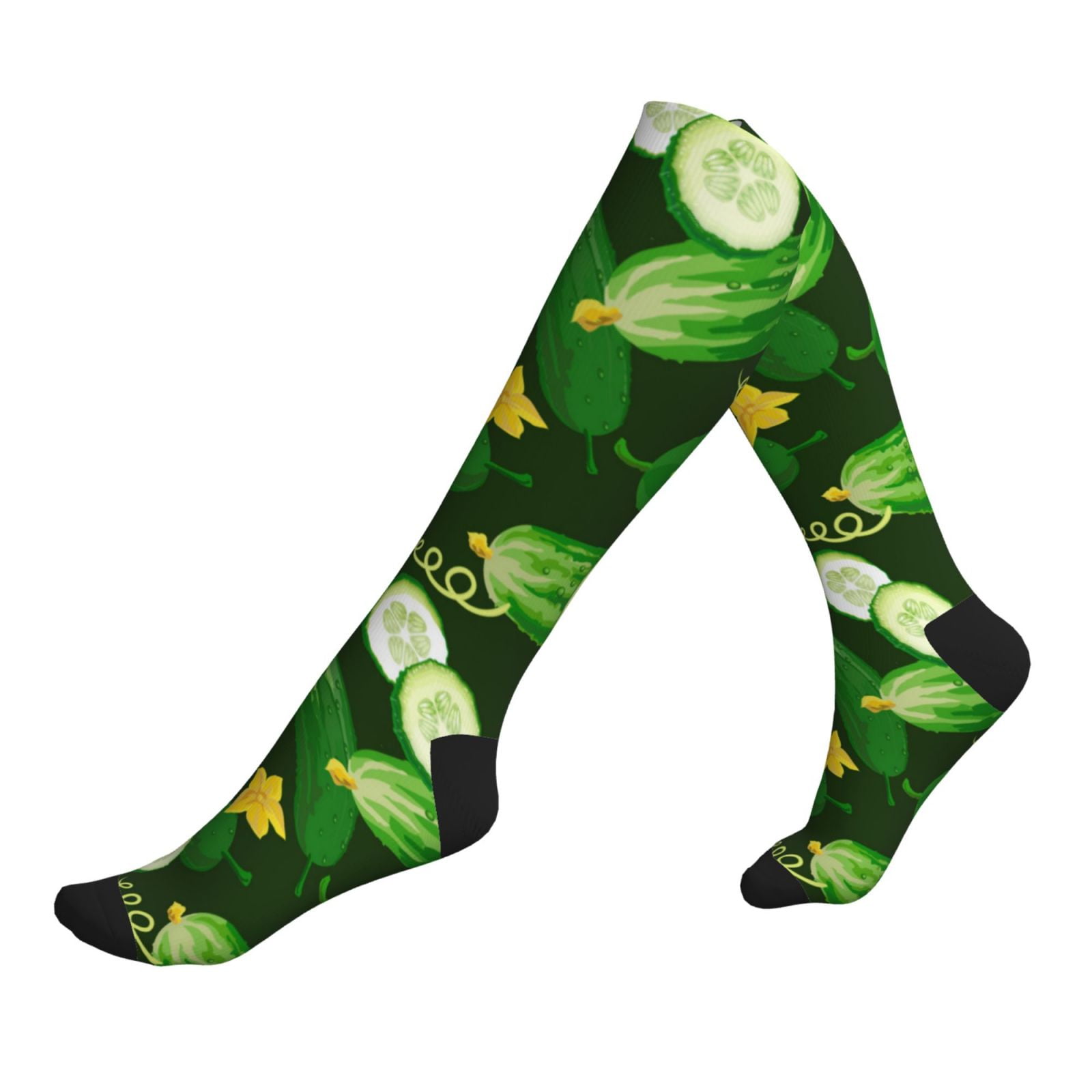 Compression Socks For Women And Men - Cucumber Pattern Leaf Compression ...