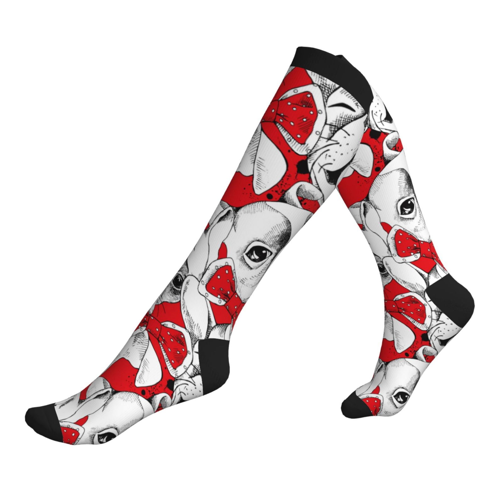 Compression Socks For Women And Men - Cut French Bulldog Red Bow Tie_A ...