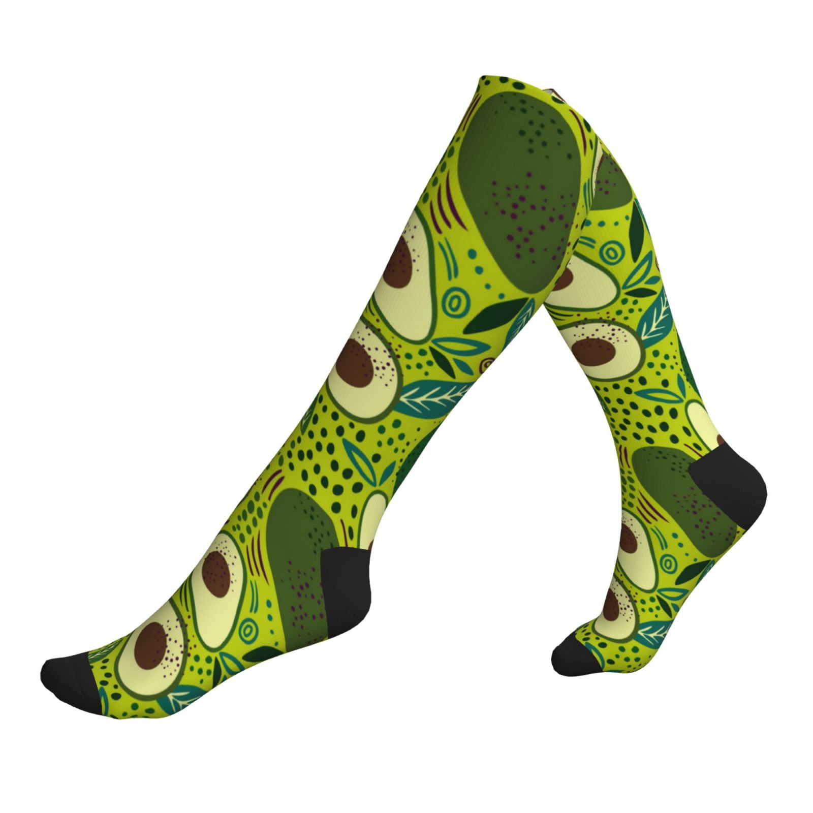 Compression Socks For Women And Men - Cute Avocado Blue Leaves ...