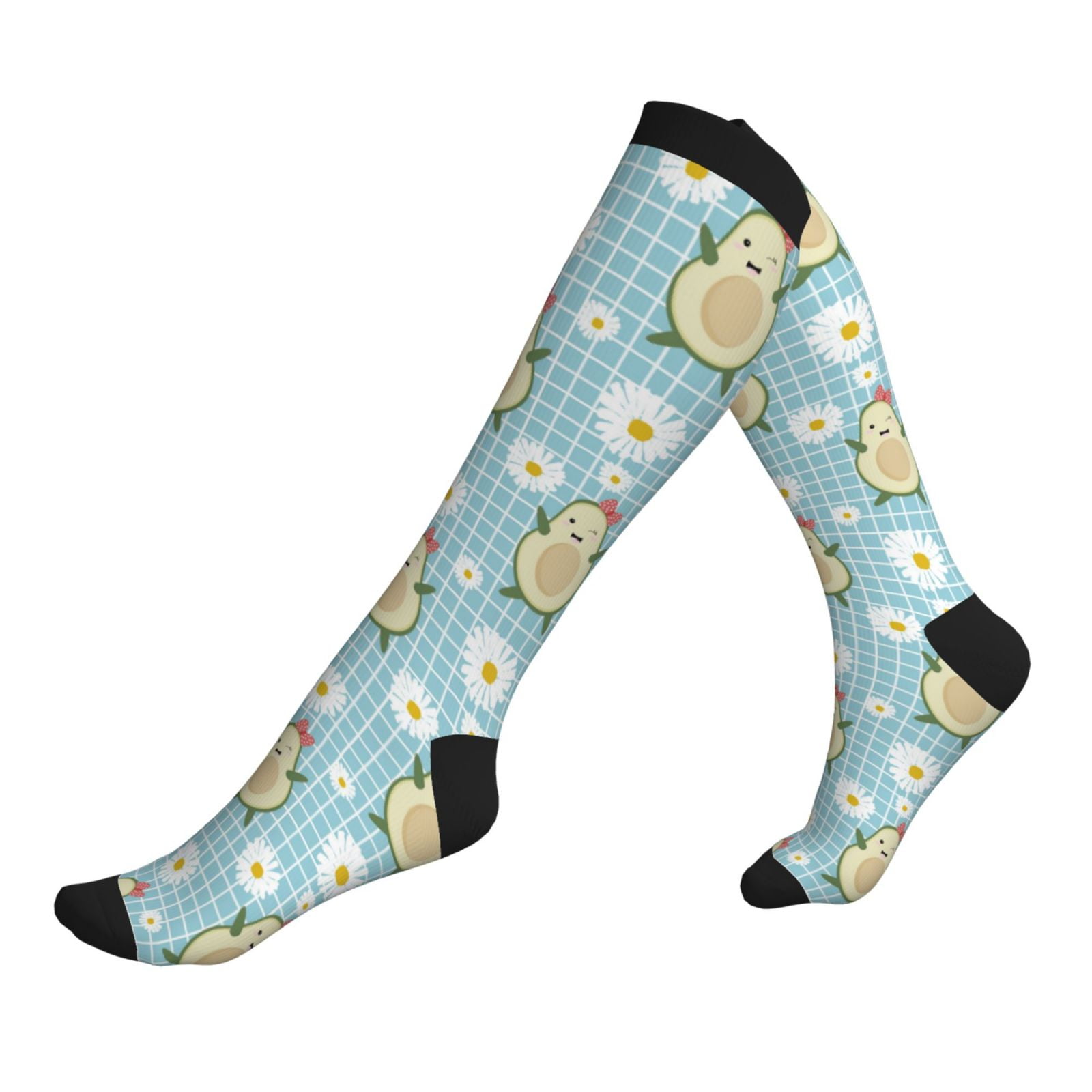 Compression Socks For Women And Men - Cute Avocado Daisy Compression ...
