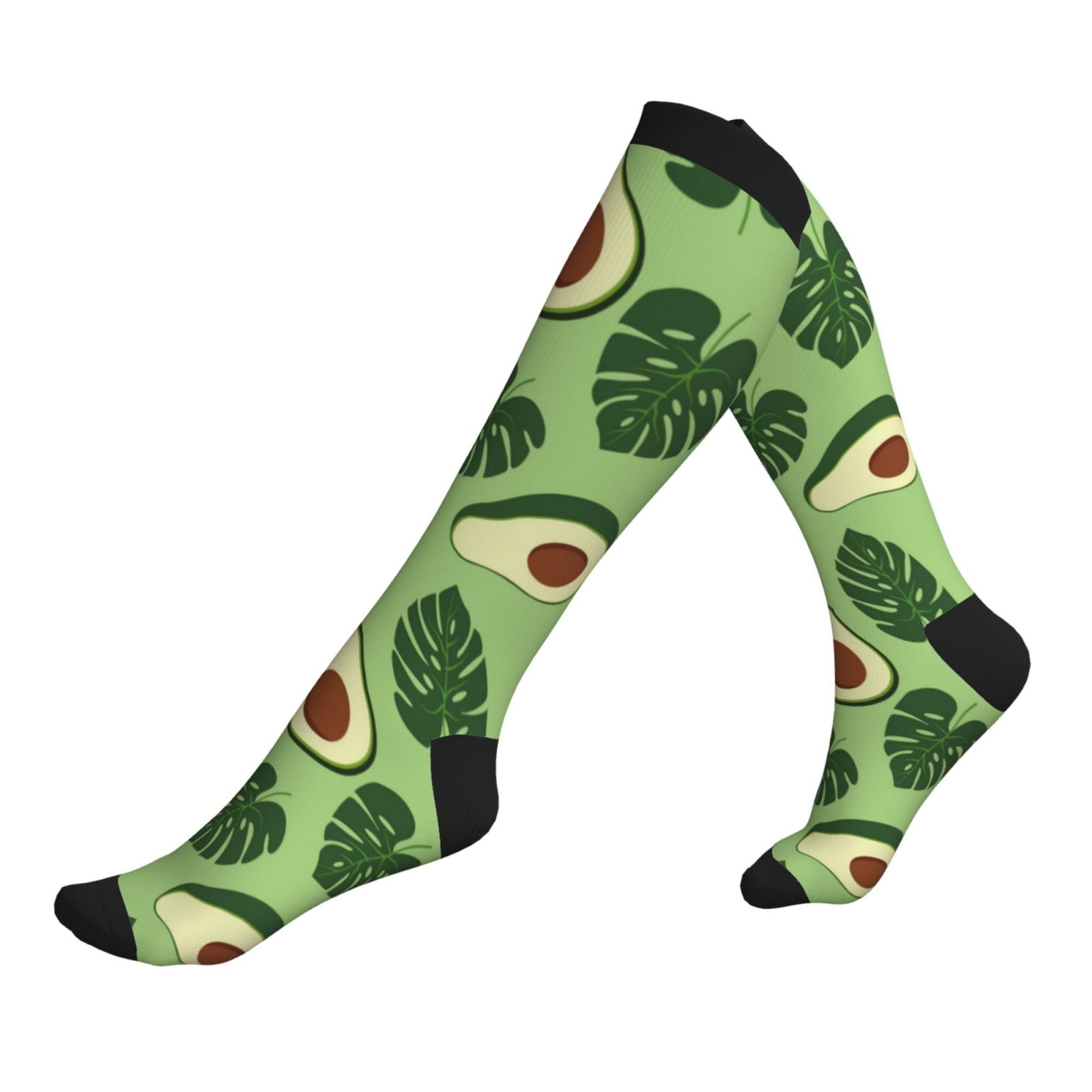 Compression Socks For Women And Men - Cute Avocado Leaves Green ...