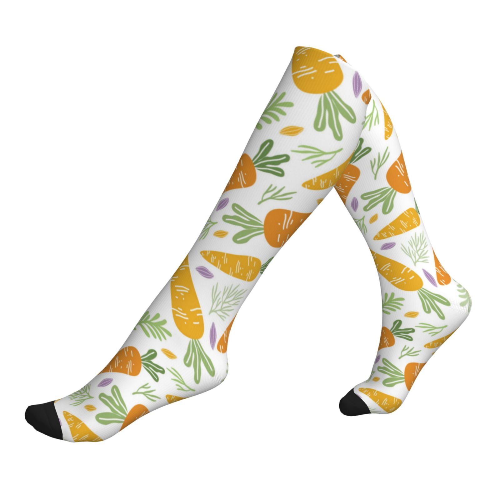 Compression Socks For Women And Men - Cute Carrot Green Leaves ...