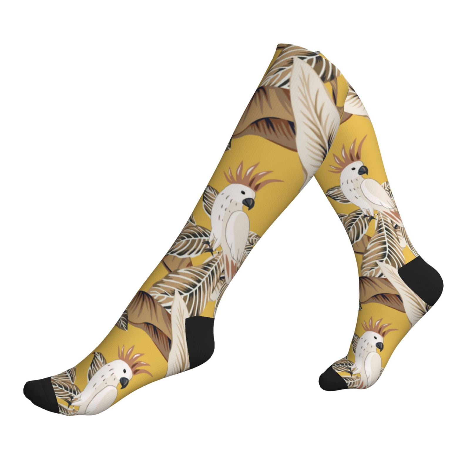 Compression Socks For Women And Men - Cute Cockatoo Parrot Leaves ...