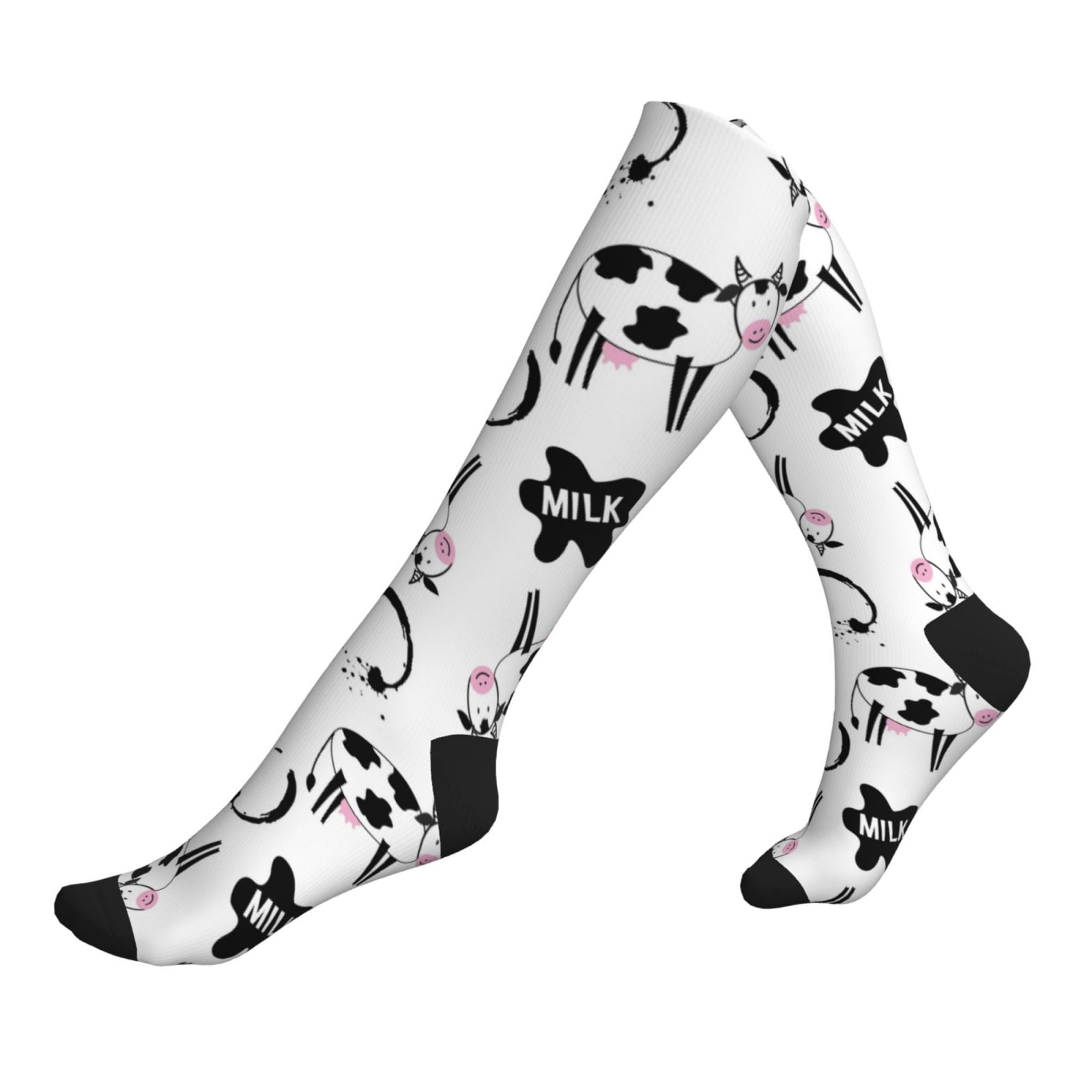 Compression Socks For Women And Men - Cute Cow And Milk Stains ...