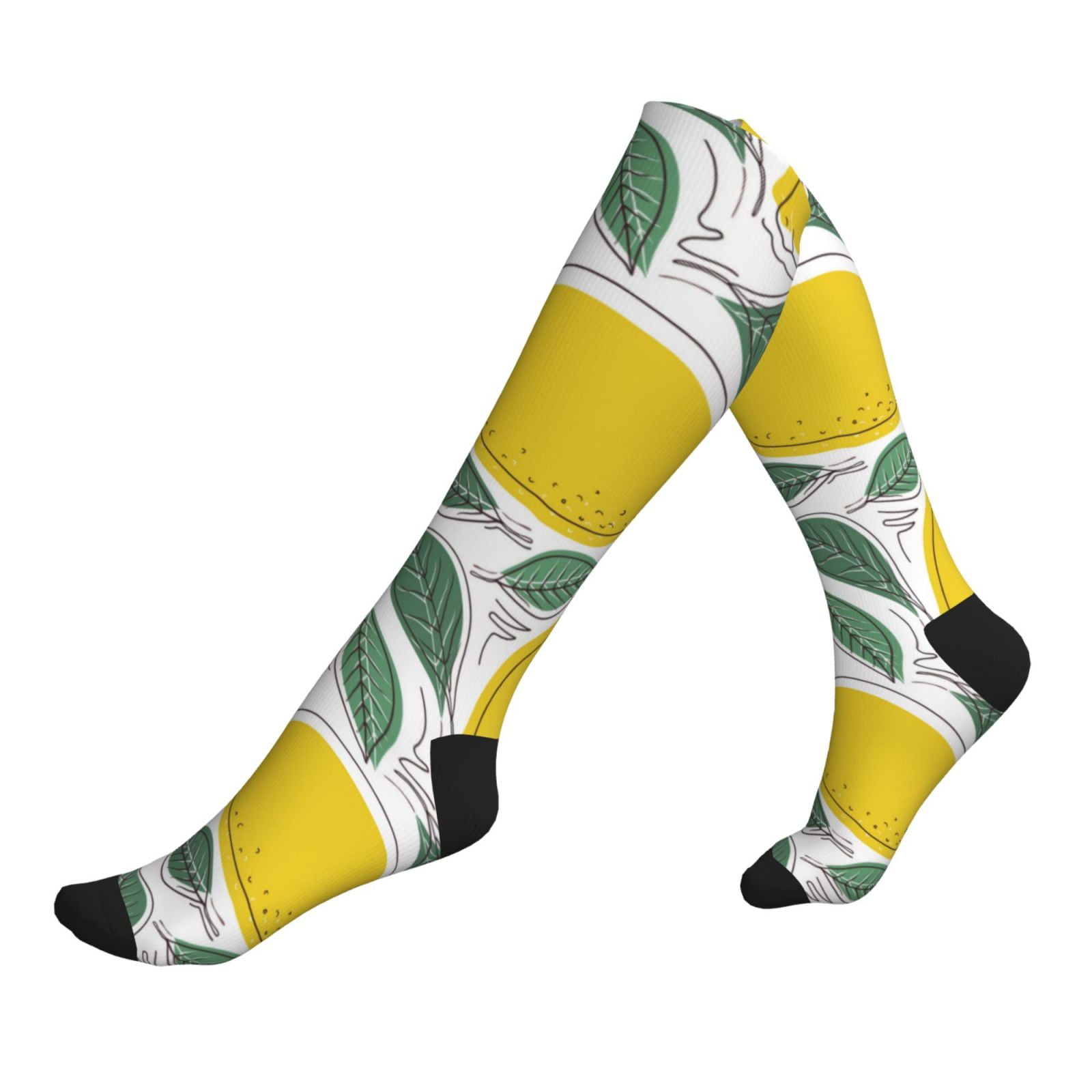 Compression Socks For Women And Men - Cute Gold Lemon Leaves ...