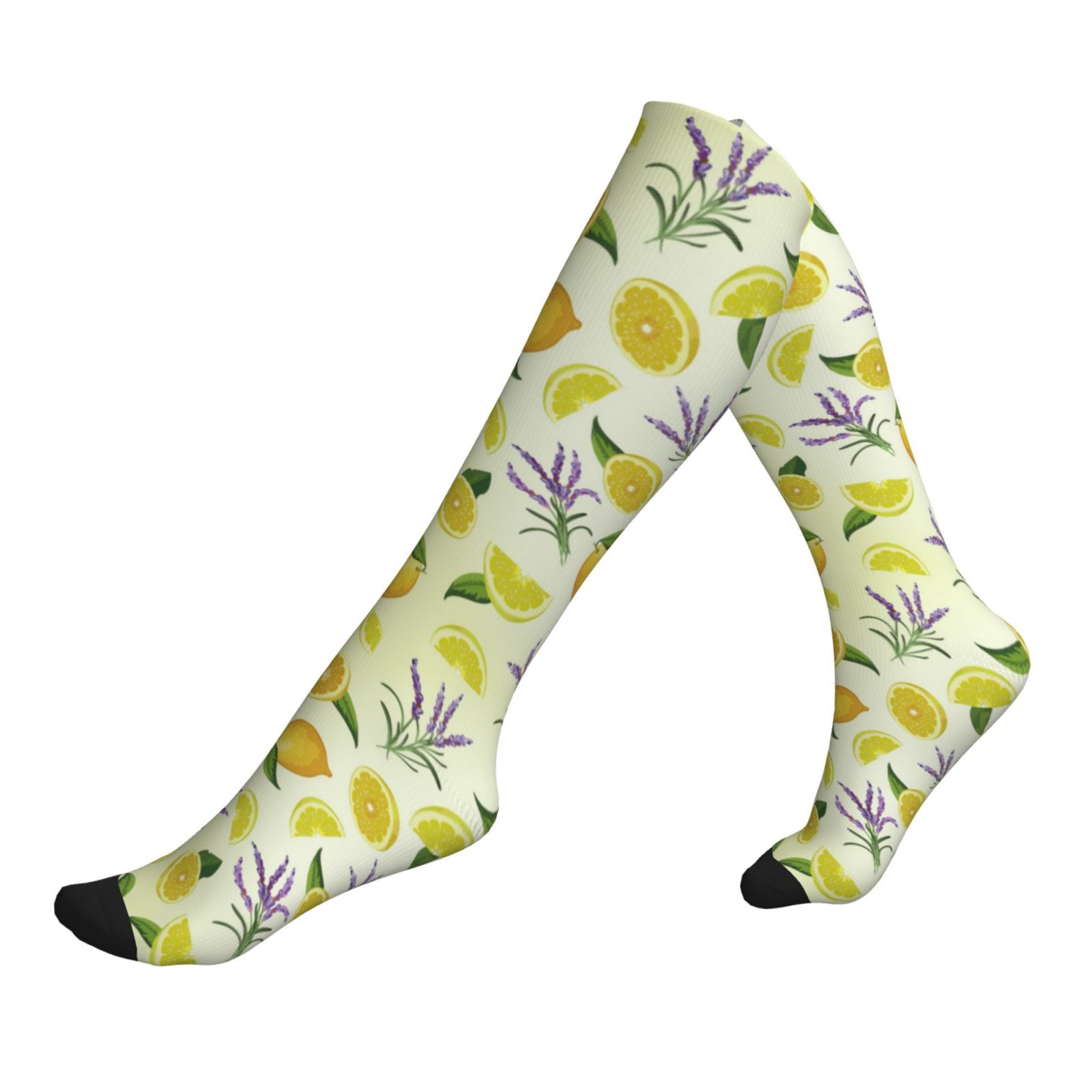 Compression Socks For Women And Men - Cute Lemon Purple Leaves ...