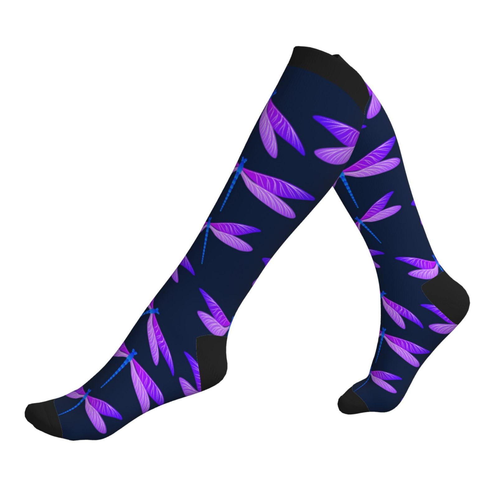 Compression Socks For Women And Men - Dragonfly Dark Purple Compression ...