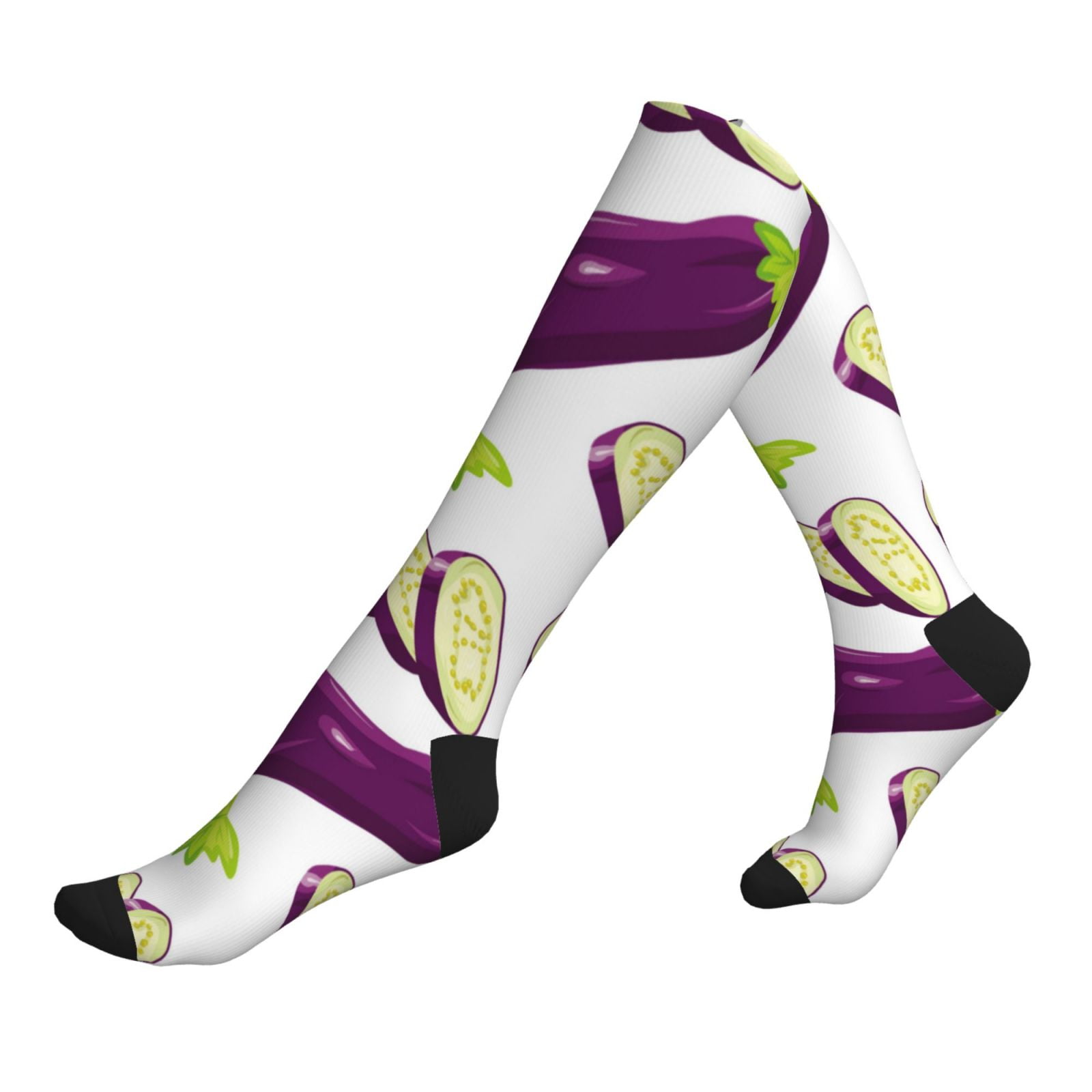 Compression Socks For Women And Men - Eggplant Slices Purple ...